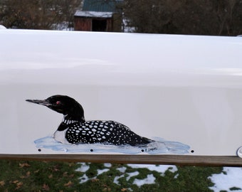 Hand Painted Mailbox Loon Mailbox Original Art Mothers Day | Etsy