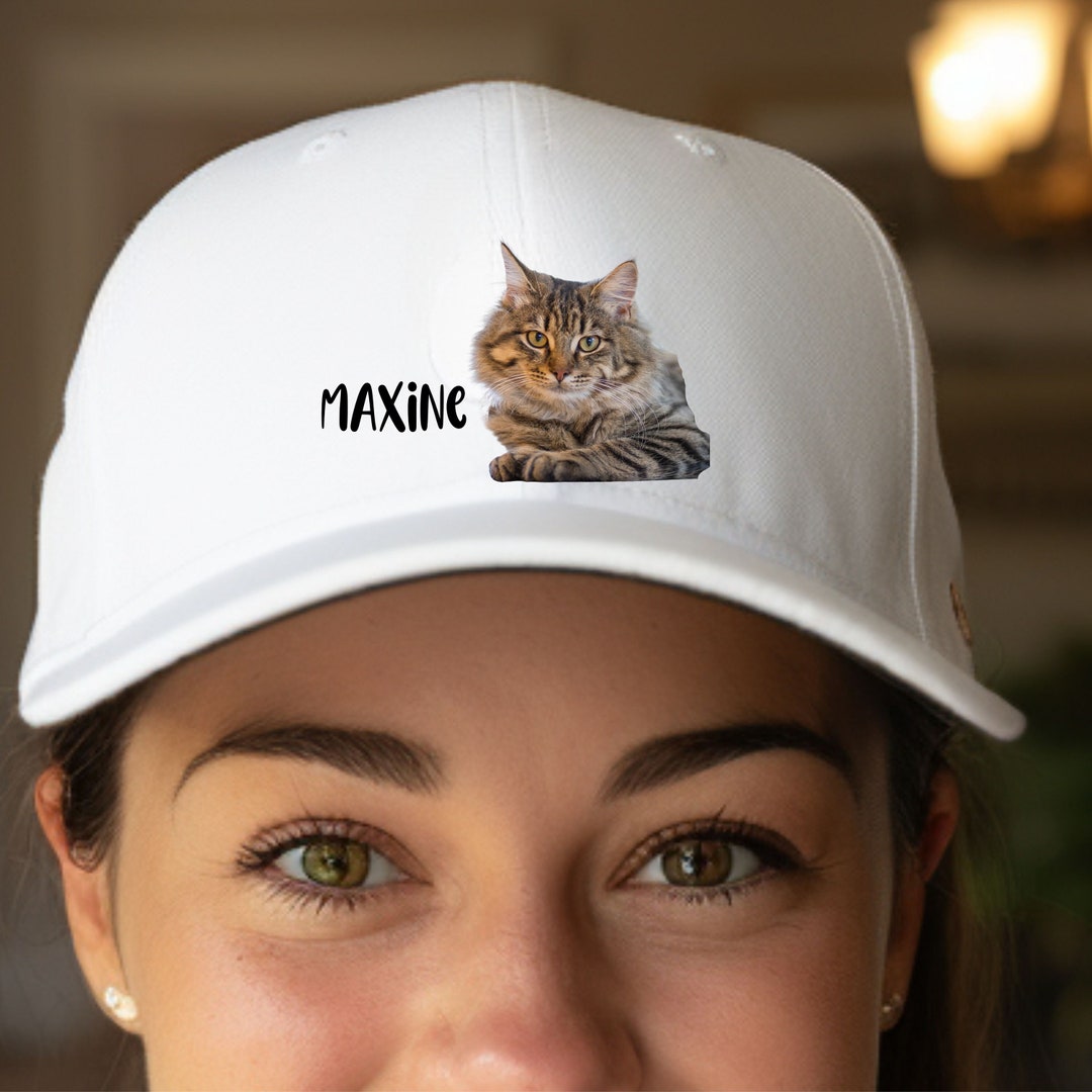 Personalized Cat and Name Baseball Cap, Custom Cat or Dog Cap, Any ...
