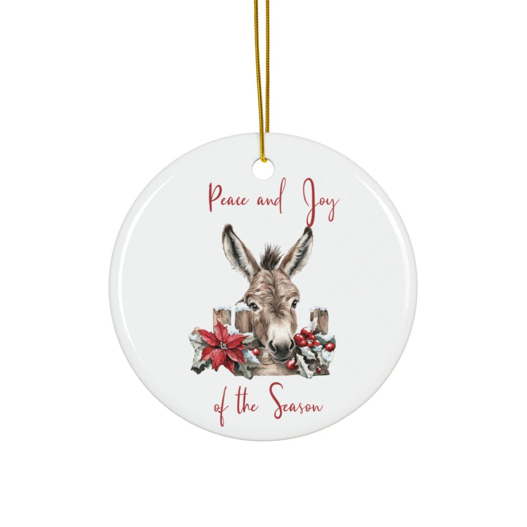 Donkey Peace and Joy Ceramic Ornaments, Funny Donkey Lover Gift, Double ...