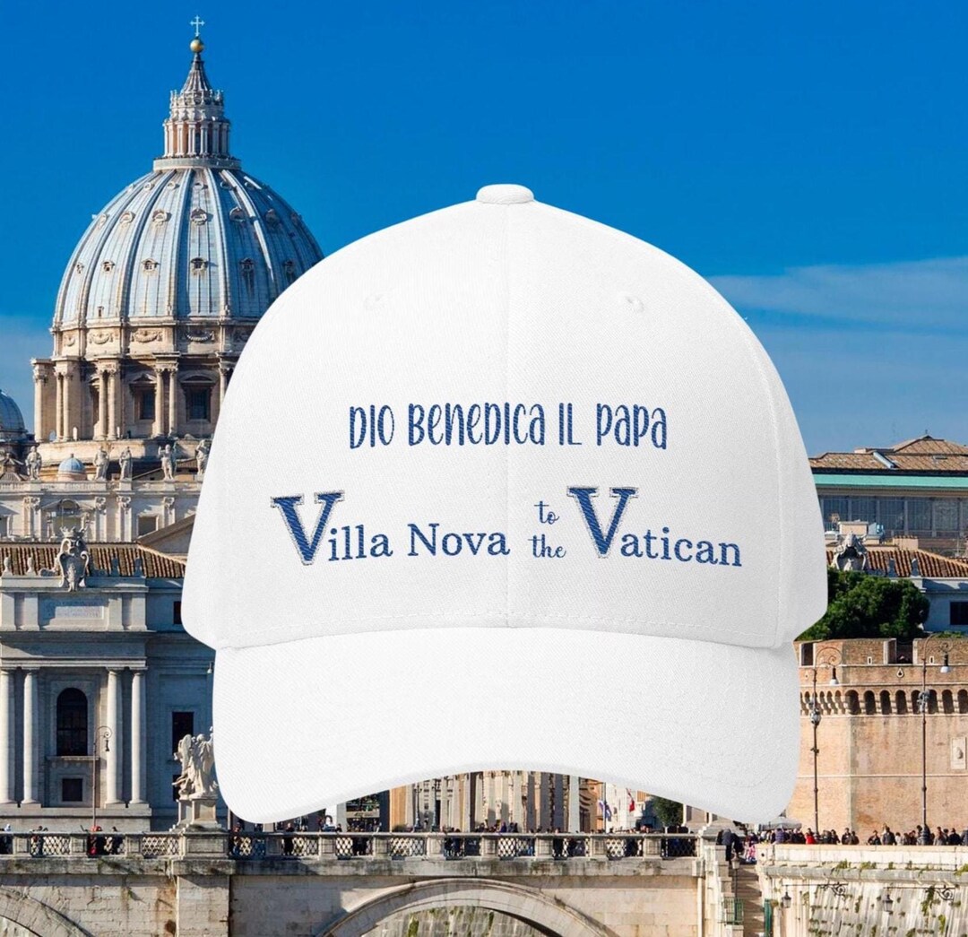 First American Pope Embroidered Cap, God Bless the Pope in Latin, Villa ...