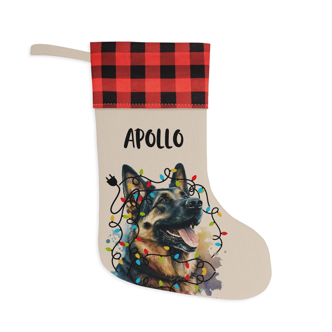 Personalized German Shepherd Christmas Stocking, Cute German Shepherd Stocking,german Shepherd ...