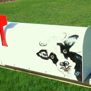 Hand Painted Mailbox, Custom Mailbox, Cow Art, Cows, Painted Mailbox ...