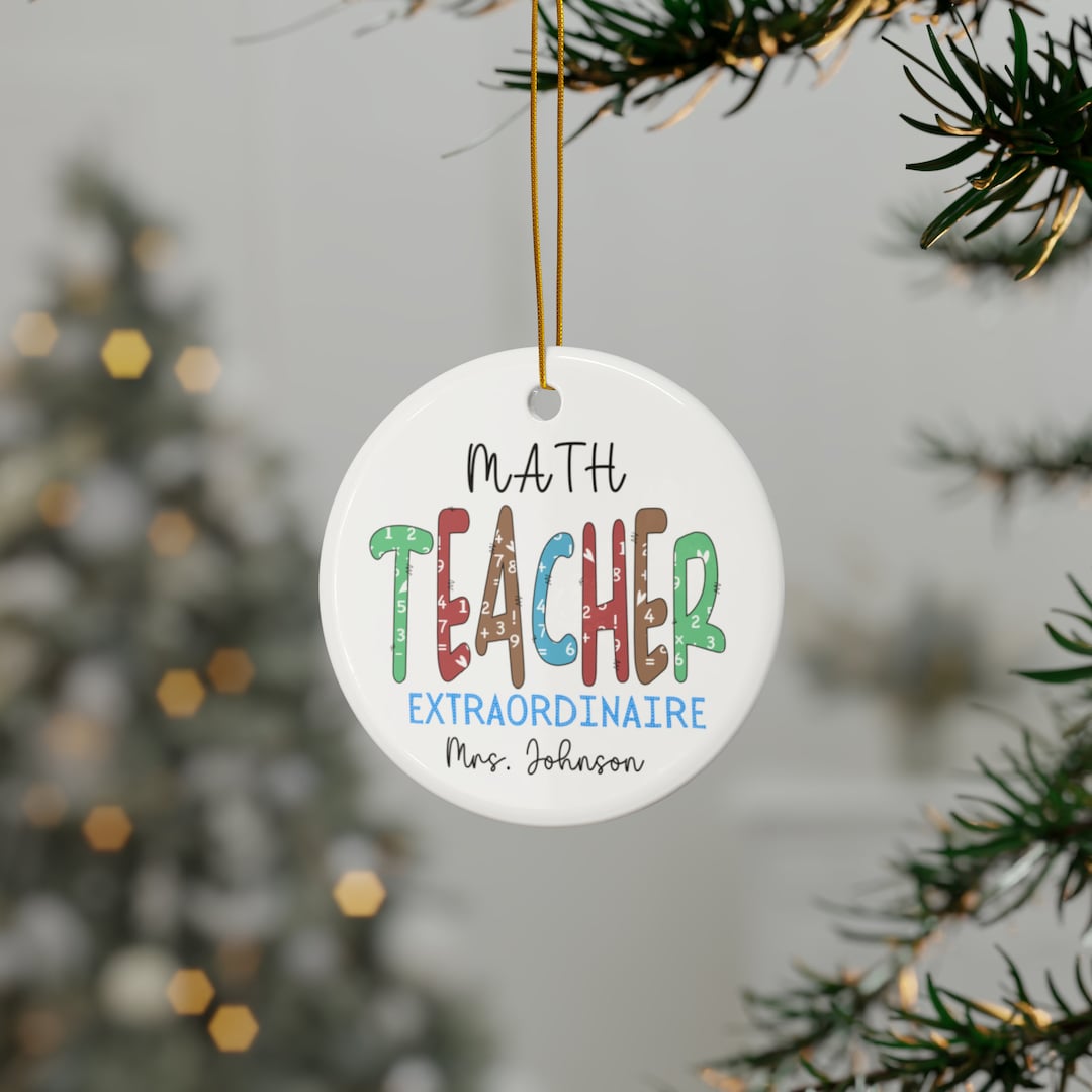 Math Teacher Extraordinaire Ornament, Math Teacher Gift, Christmas Gift ...