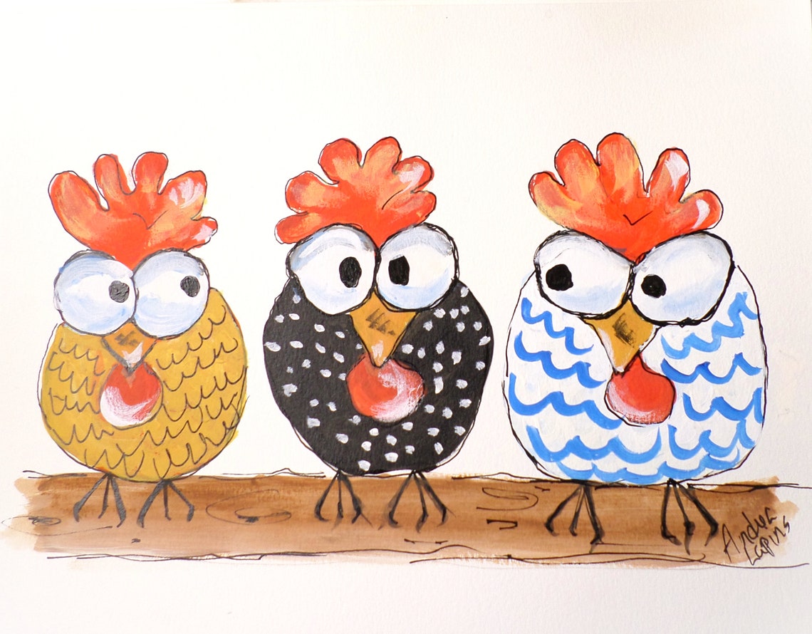 Note Cards, Chicken Lover Card, Three Chickens Card, Card, Chicken Mama ...
