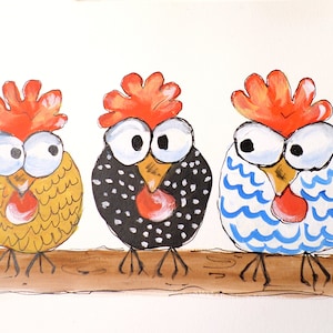 Note Cards, Chicken Lover Card, Three Chickens Card, Card, Chicken Mama ...