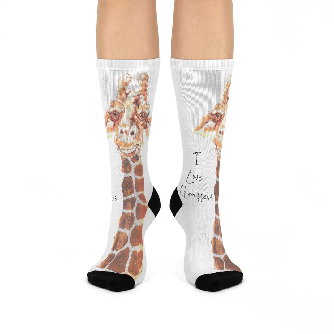 Giraffe Socks, Fun Giraffe Socks, I Love Giraffes Socks, Giraffe Lover Socks Gift, Gift Mom ...