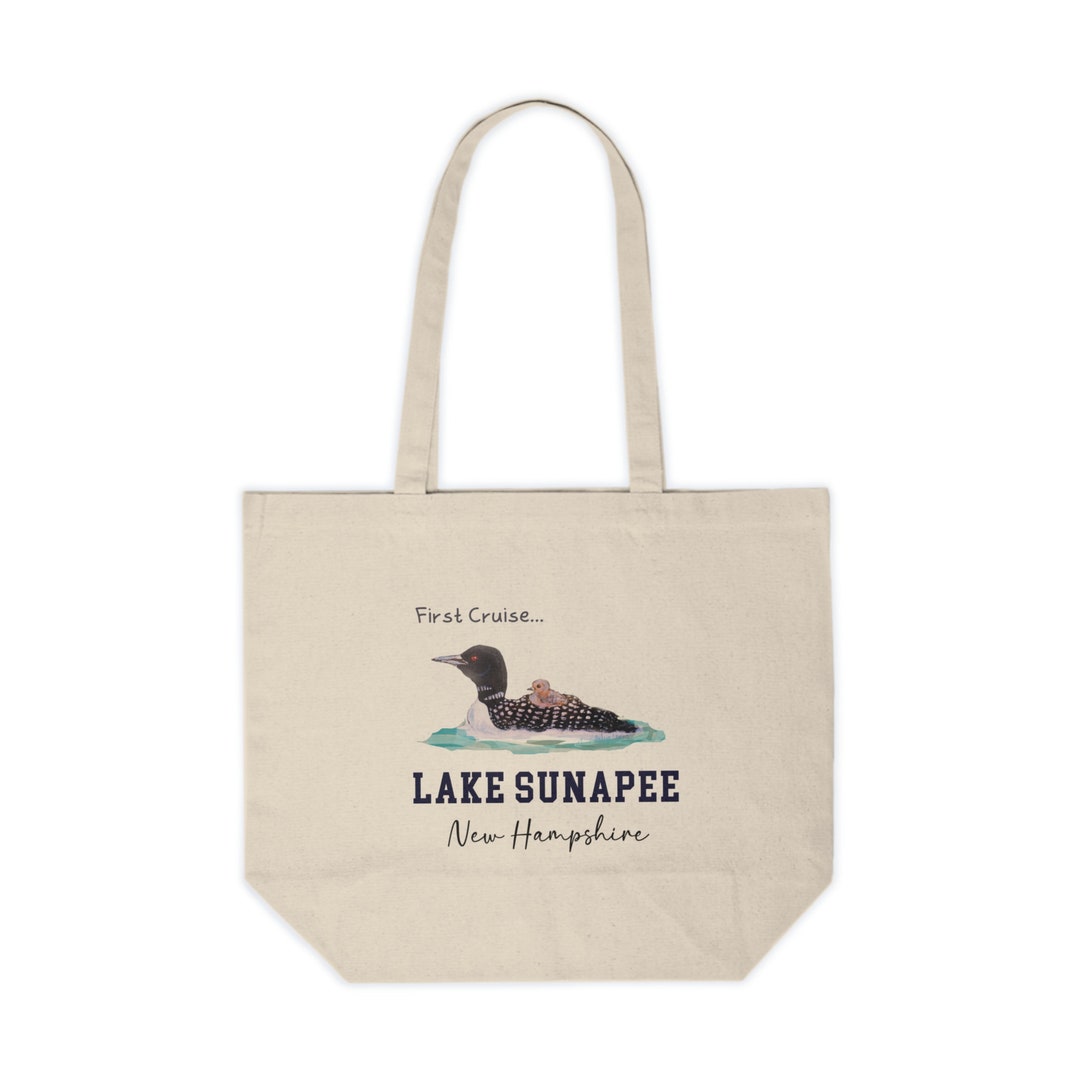 Lake Sunapee Original Art Tote Bag, Loons on Lake Sunapee Bag, Loon and ...
