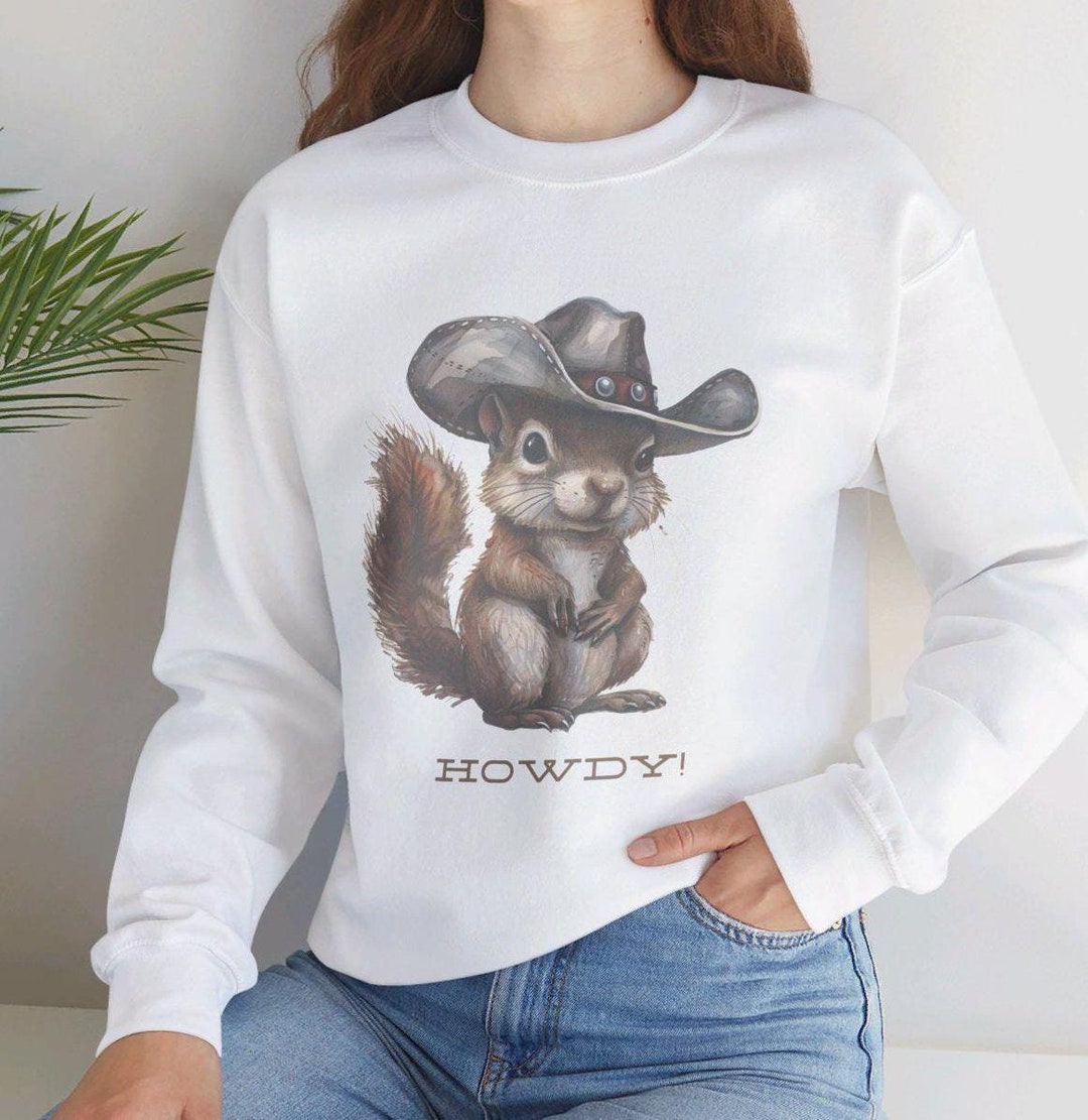 Cowboy Squirrel Shirt, Cute Squirrel Cowboy Sweatshirt, Fun Western ...