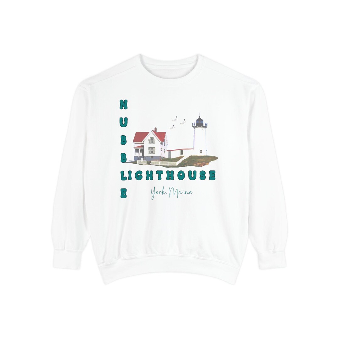 Nubble Lighthouse Sweatshirt, Nubble Light, York Maine Sweatshirt ...