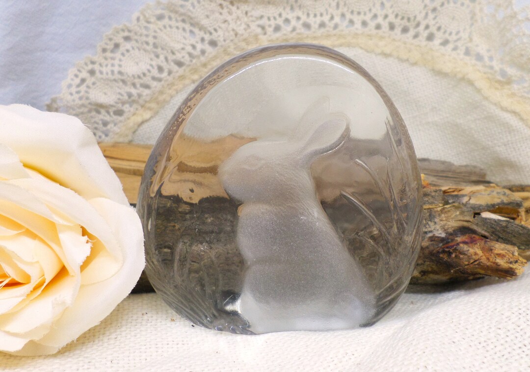 Vintage Paperweight, Rabbit, Crystal (24%) Bunny, Bunny, Rabbit Lover ...