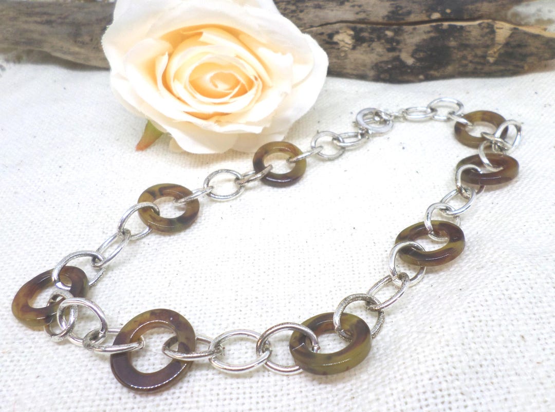 Retro Vintage Valentine Necklace, Chaps Vintage Silver Link Necklace ...