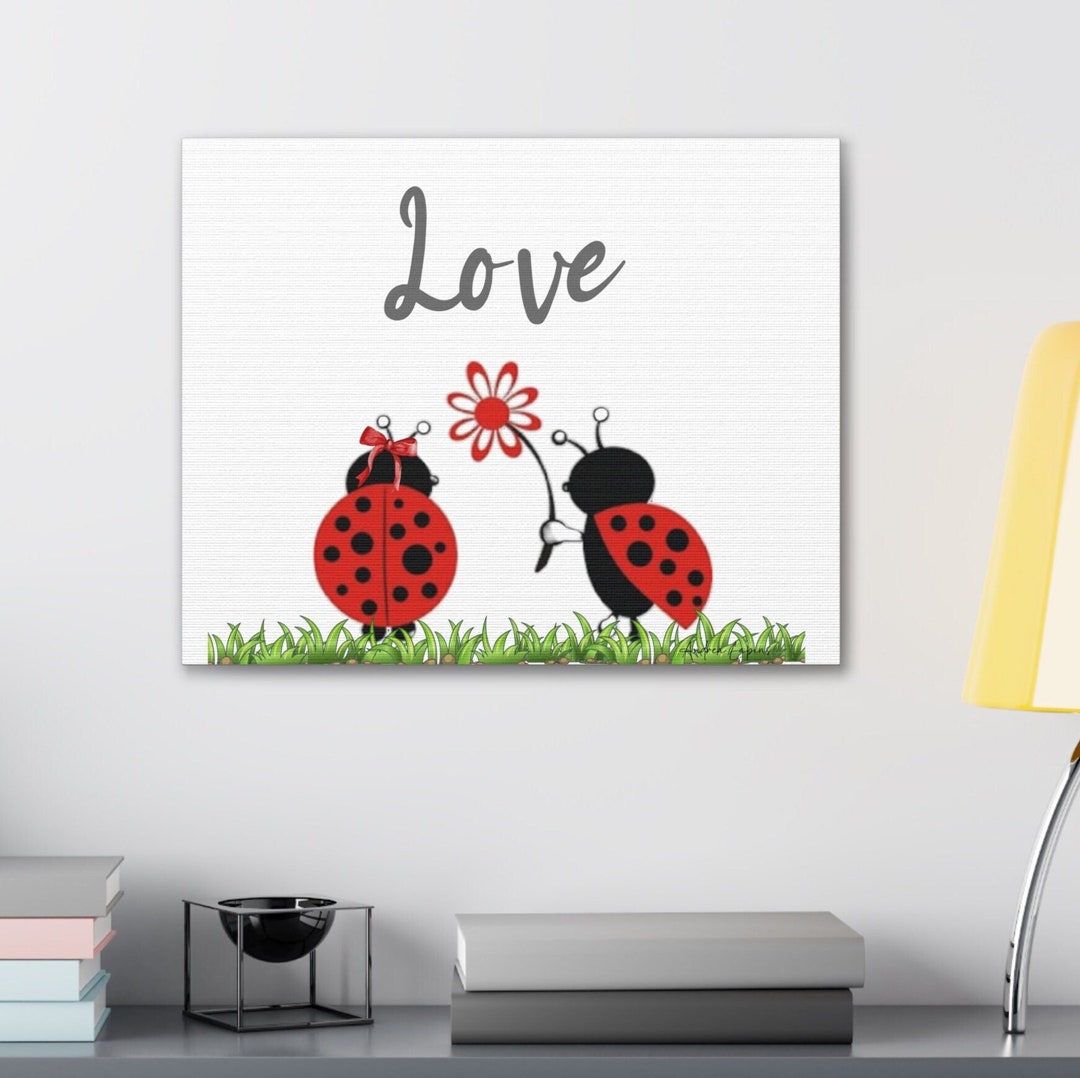 Lady Bug Love Nursery Art, Lady Bug Wall Art, Nursery Art, Nursery ...