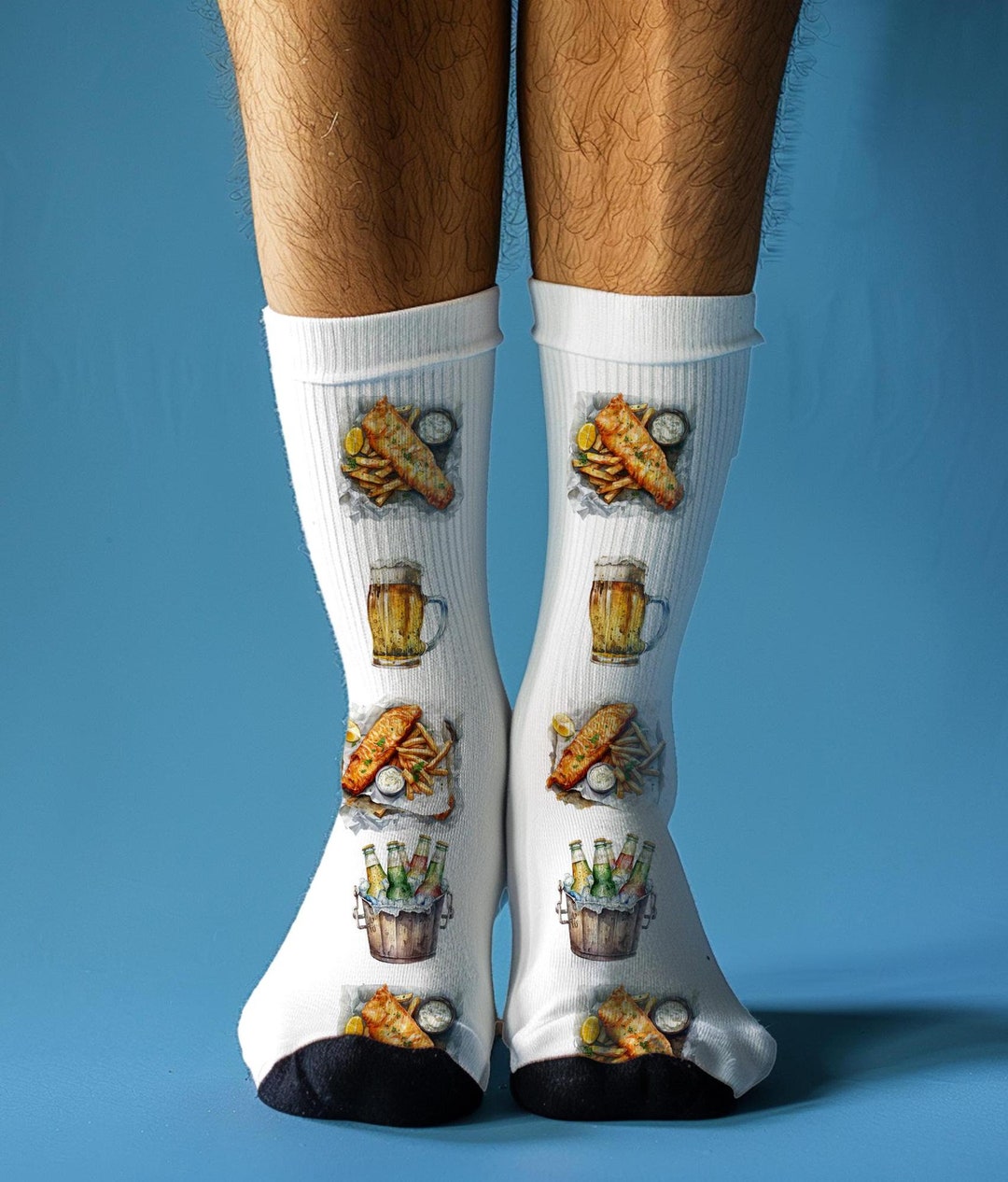 Fish and Chips Socks, Fish Chips Socks, Funny Socks, Cute Socks, Chips ...