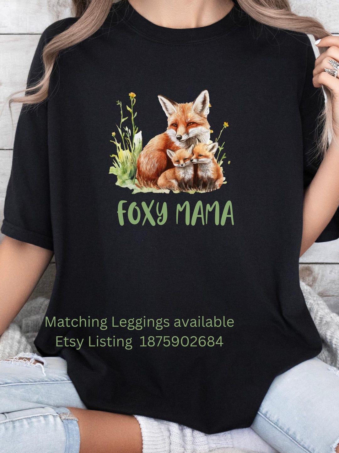 Foxes Unisex Tee Shirt, Mama Fox and Kits Design, Maternity Top Gift ...