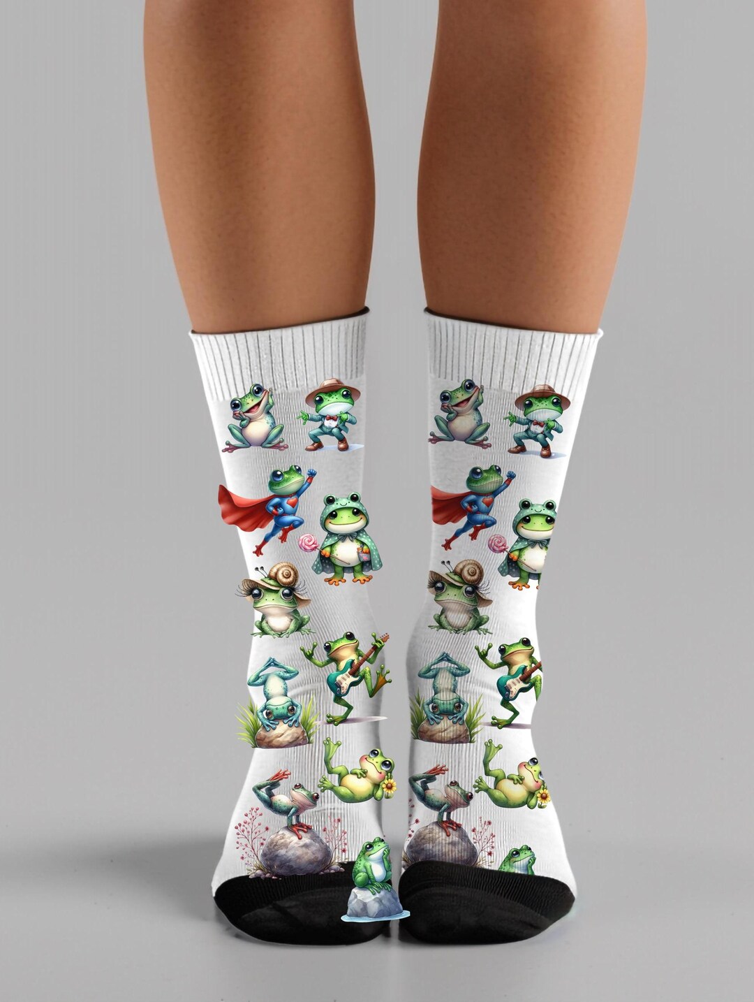Hero Frog Socks, Funny Frog Socks, Look Frogs Socks, Frog Lover Gift, Frog Mama Socks, Woodland ...