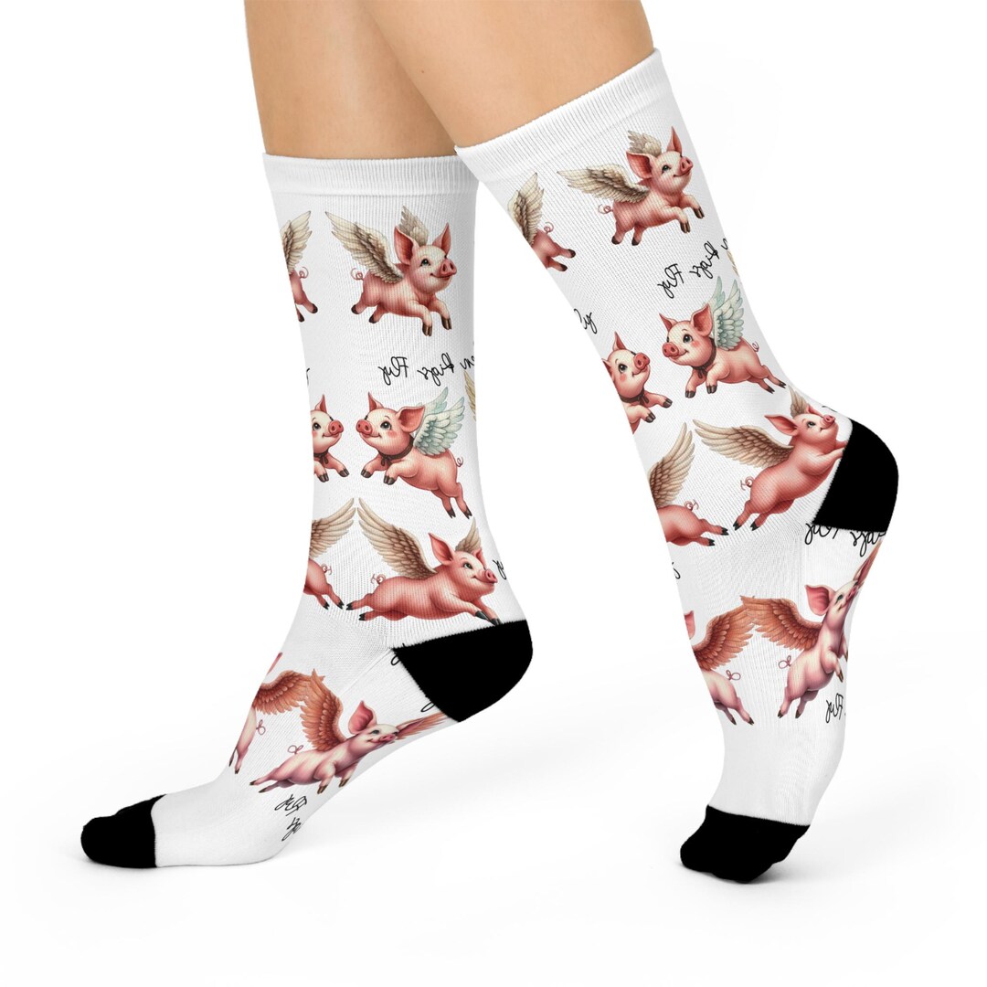 When Pigs Fly Socks. Adorable Pigs Socks, Pig Lover Socks, Gift for Pig ...