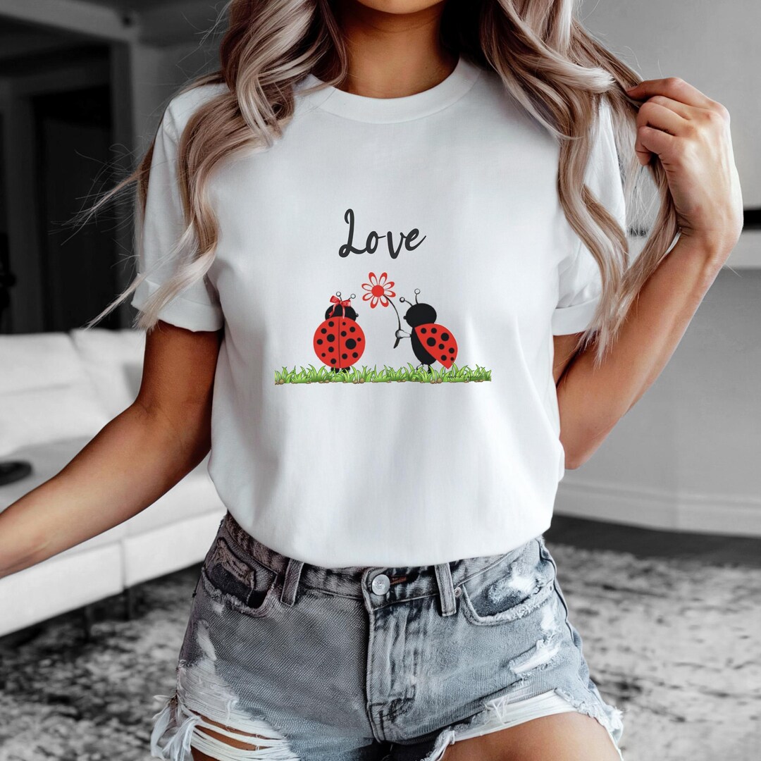 Lady Bug Tee, Lady Bug Art, Ladybug Decor, Ladybug Gift, Ladybug Lover ...