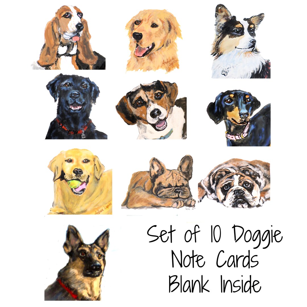 Pet Lovers Christmas Gift, Dog Note Cards, Dog Lovers Note Cards, Blank ...