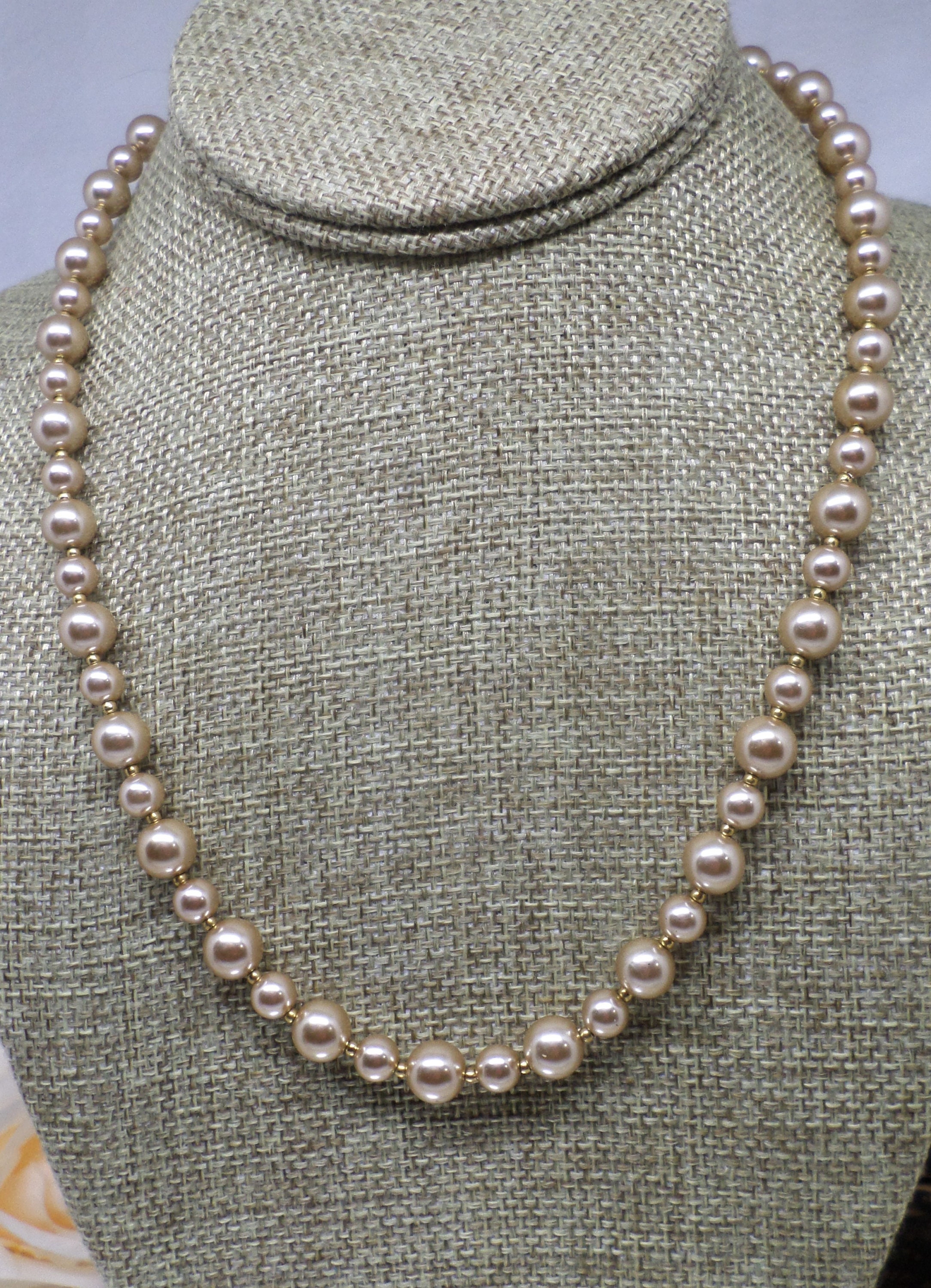 Retro Pearl Find, Vintage RMN Faux Pearls Single Strand in Lustrous ...