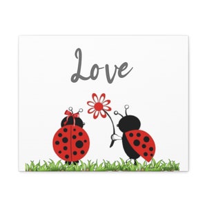 Lady Bug Love Nursery Art, Lady Bug Wall Art, Nursery Art, Nursery ...