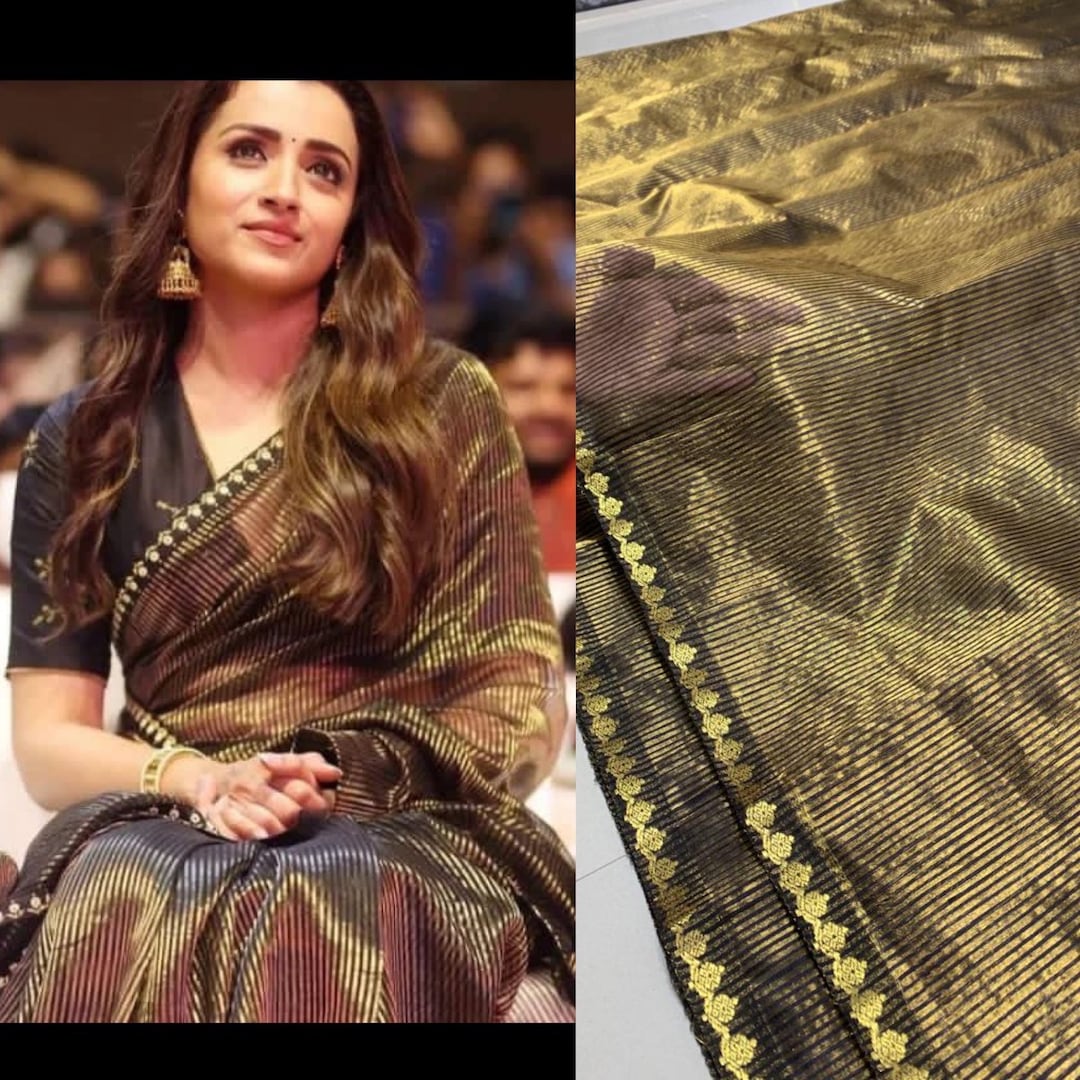 Handloom Tissue Saree Chanderi Blouse Pure Silk Sarees Indian Wedding ...