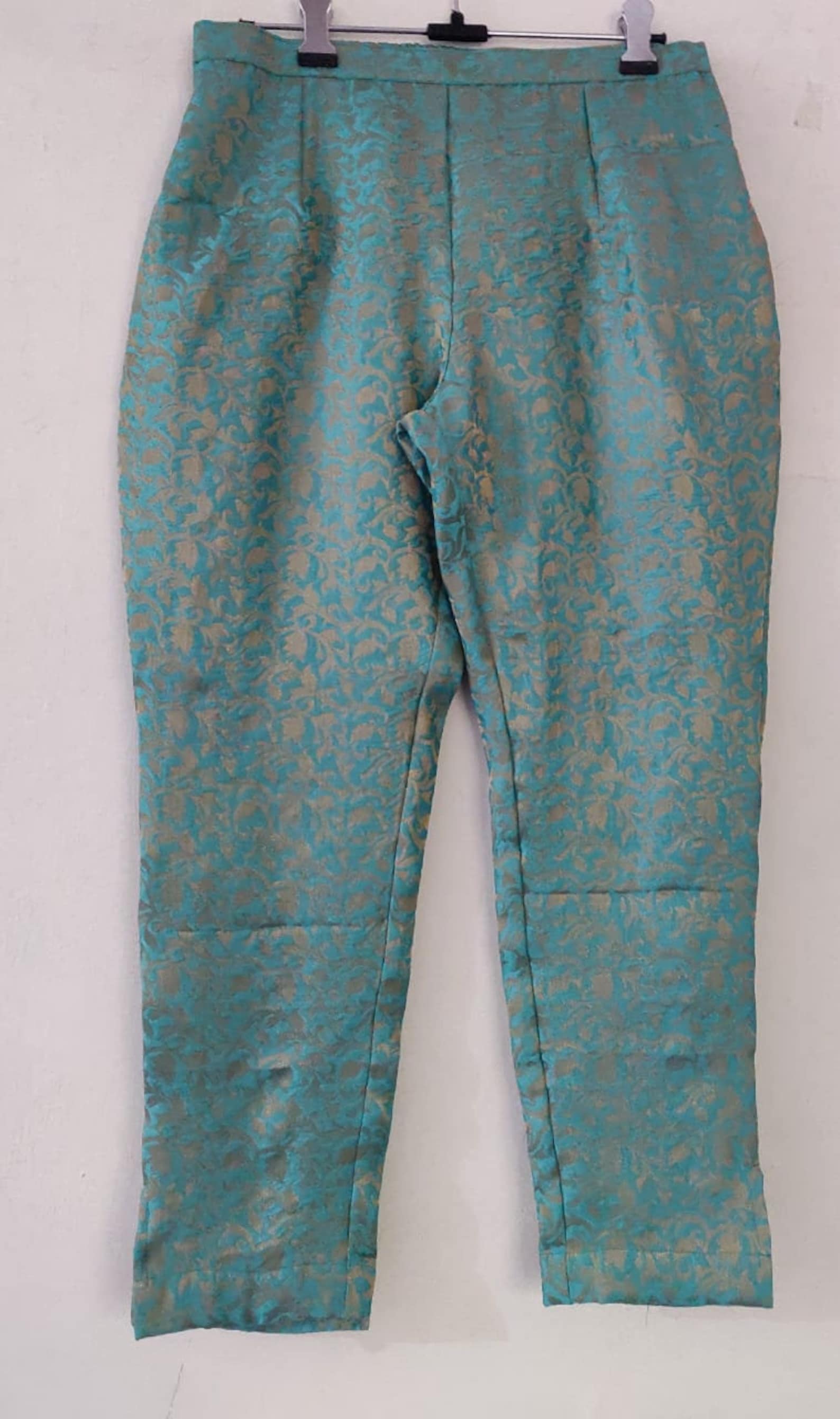 Indian Brocade Pants Ethnic Cigarette Boot Cut Pocket Pants Women ...
