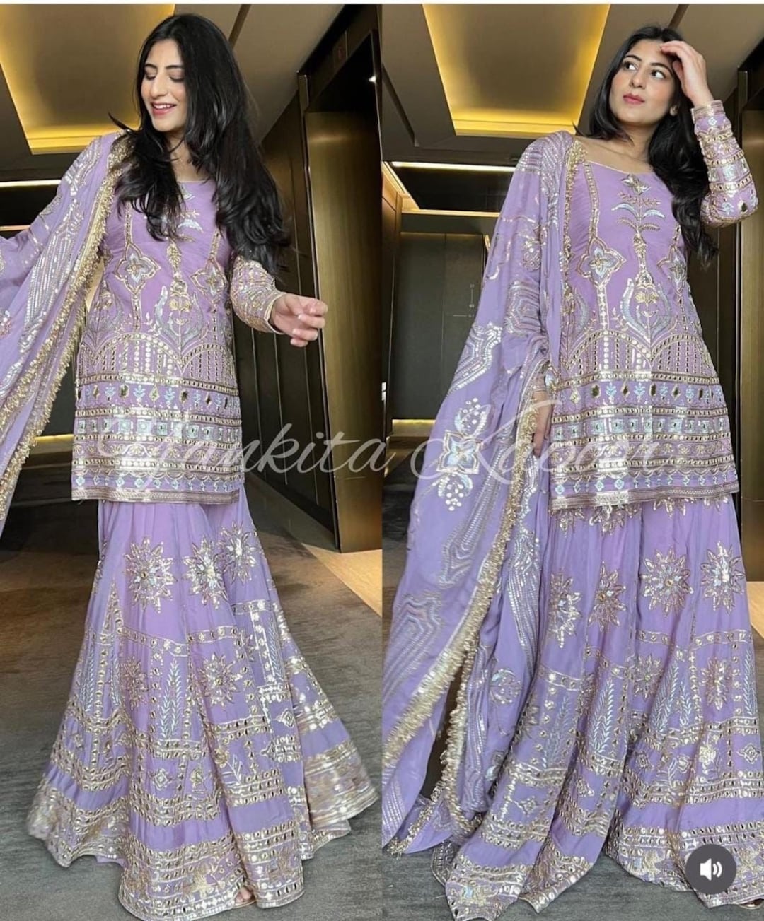 Lilac Punjabi Suit Salwar Kameez Pakistani Suit Simple Wedding Dress - Etsy