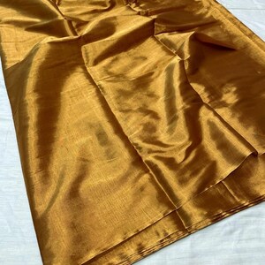 Sarees for Women Golden Tissue Silk Sari Blouse Indian Wedding Outfit ...