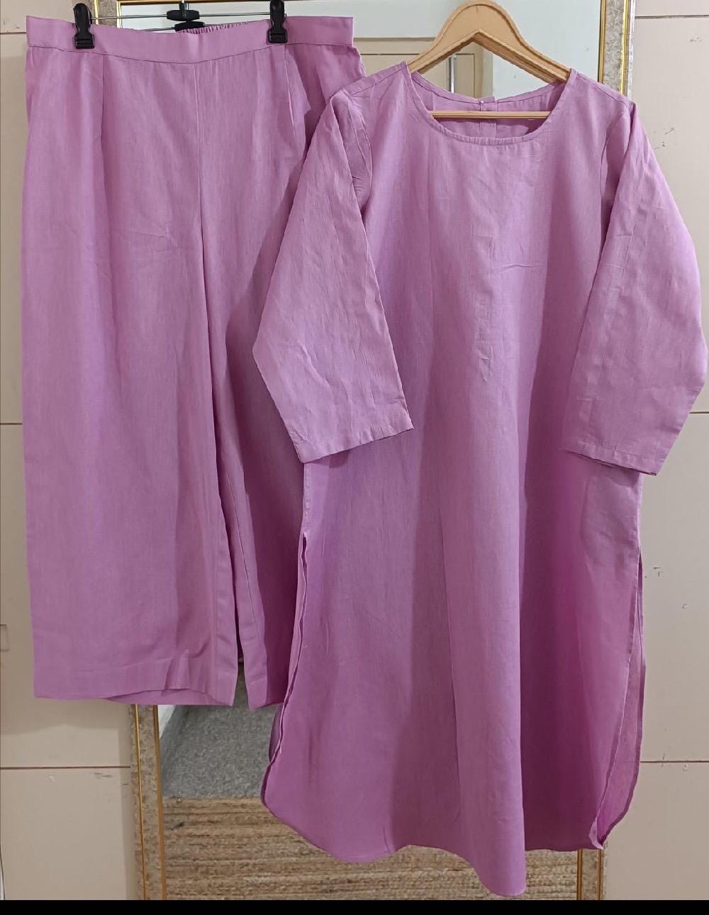 Cotton Linen Co-ord Set Kurta Pant Palazzo Pants & Loose Kurti Top - Etsy