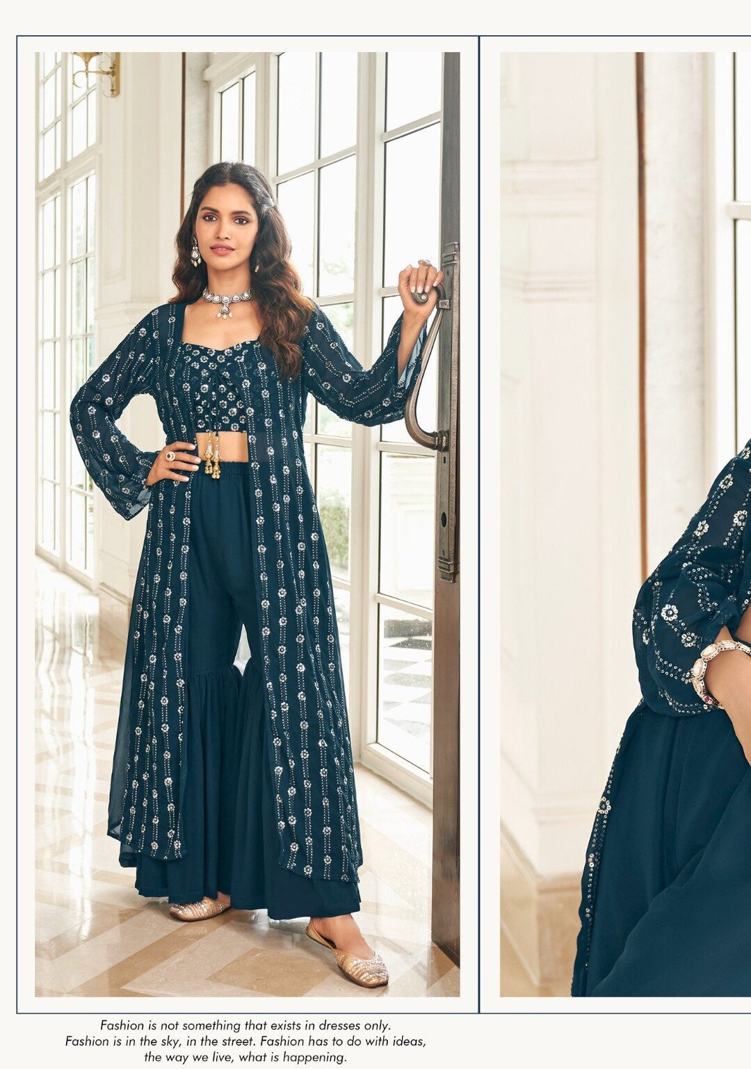 Sharara Suit Crop Top Set Designer Jacket Indian Suits for - Etsy
