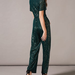 Emerald Green Sequin Jumpsuits for Women Jumpsuit Outfit - Etsy