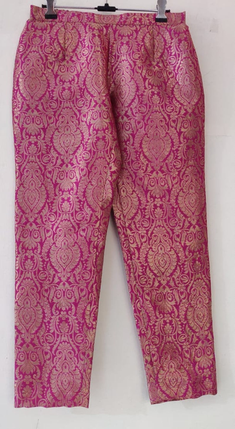 Indian Brocade Pants Ethnic Cigarette Boot Cut Pocket Pants Women ...