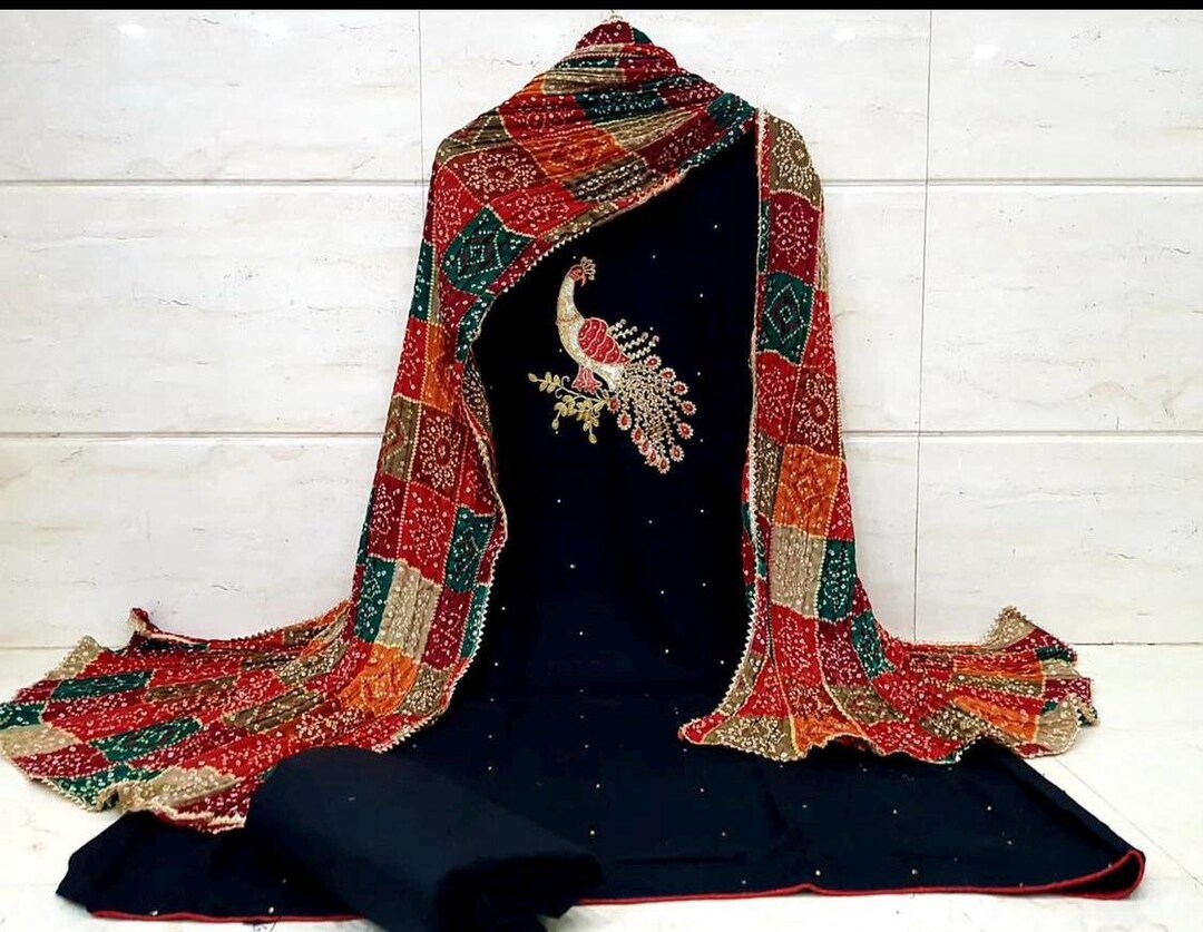 Bandhani Suit Salwar Kameez for Women Ready to Wear Kurta Shalwar Set ...