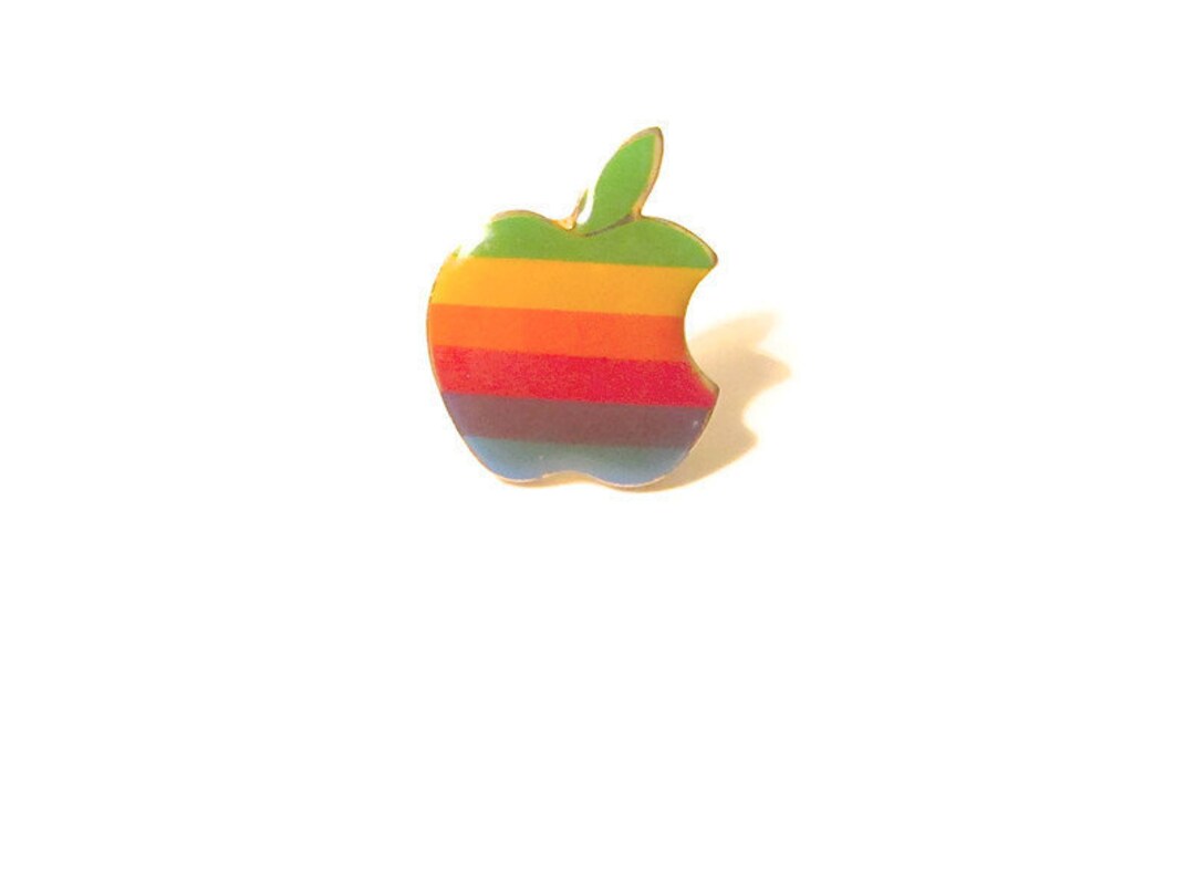 Vintage 1980's Apple Computer Rainbow Logo Tie Tack Pin - Etsy