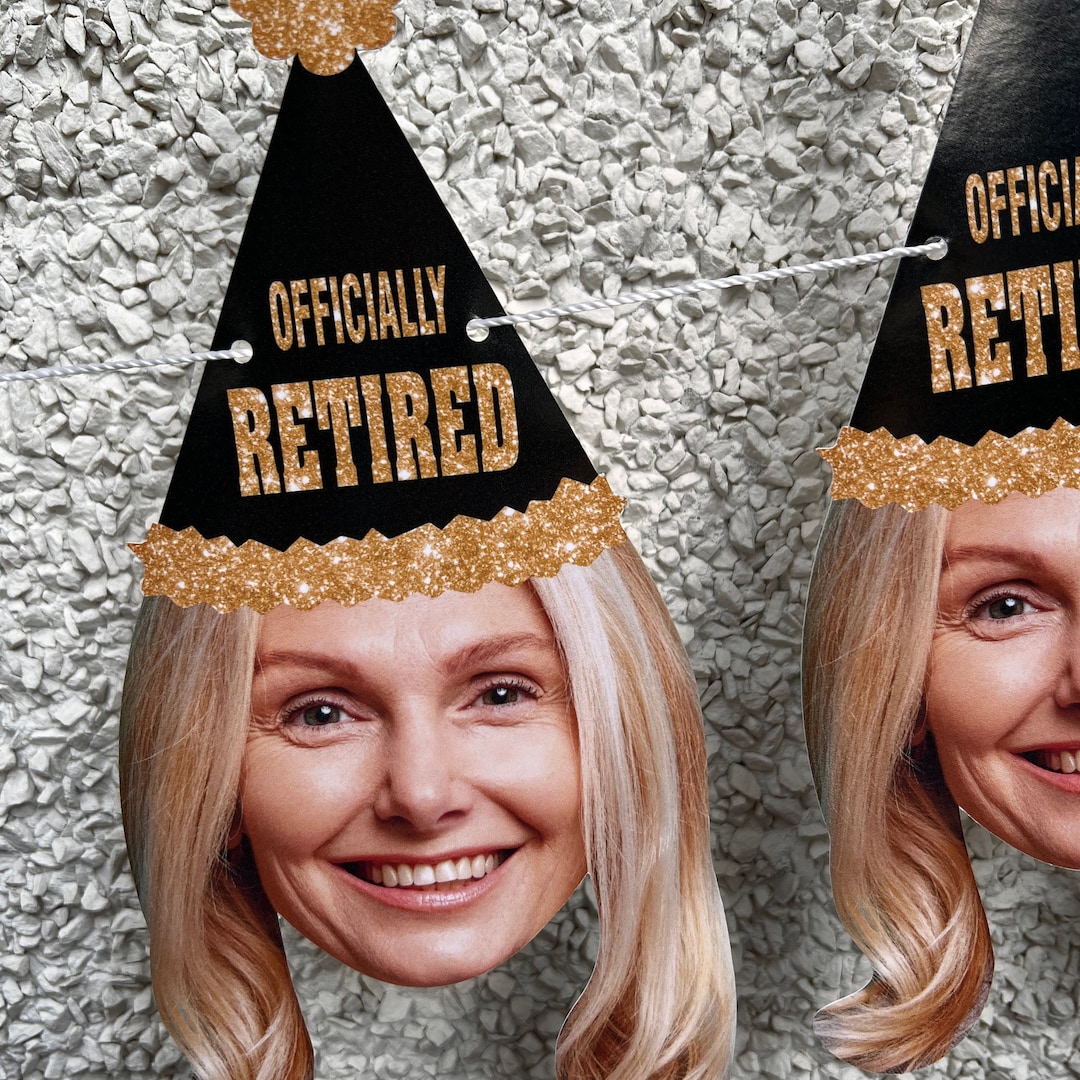 Custom OFFICIALLY RETIRED Retirement Banner – Personalized Party Decor ...