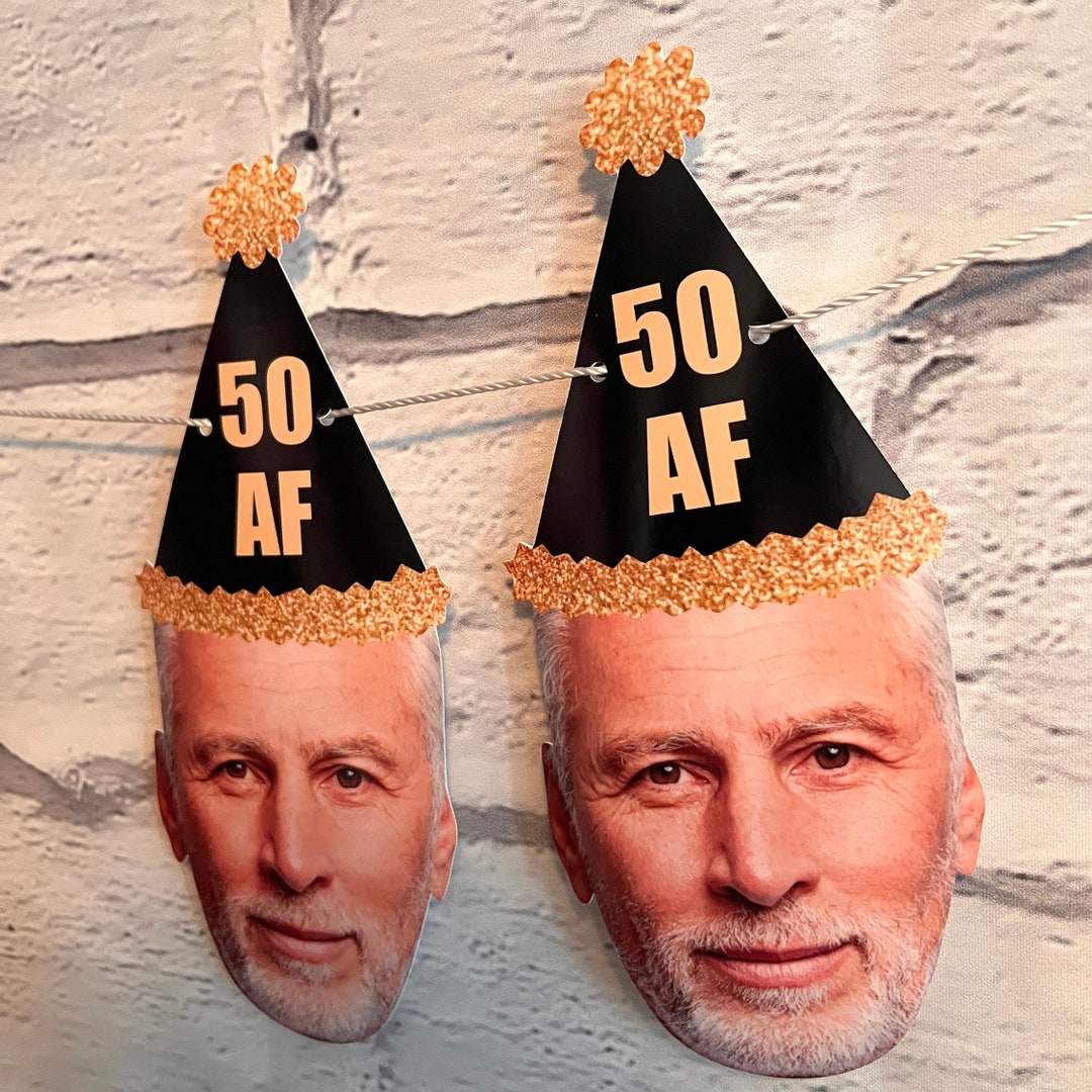 Custom Face 50 AF Photo Banner - 20th 30th 40th 50th 60th AF Birthday ...