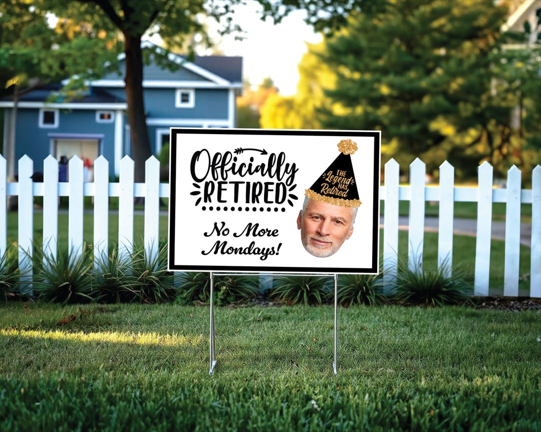 Personalized Retirement Yard Sign – Custom Outdoor Lawn Decor With ...