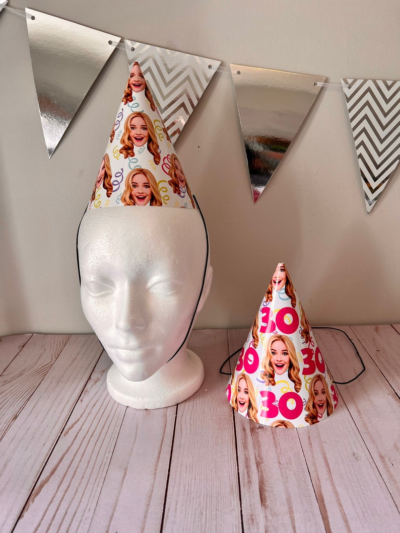 Custom Face Party Hat Photo Party Hat Personalized With - Etsy