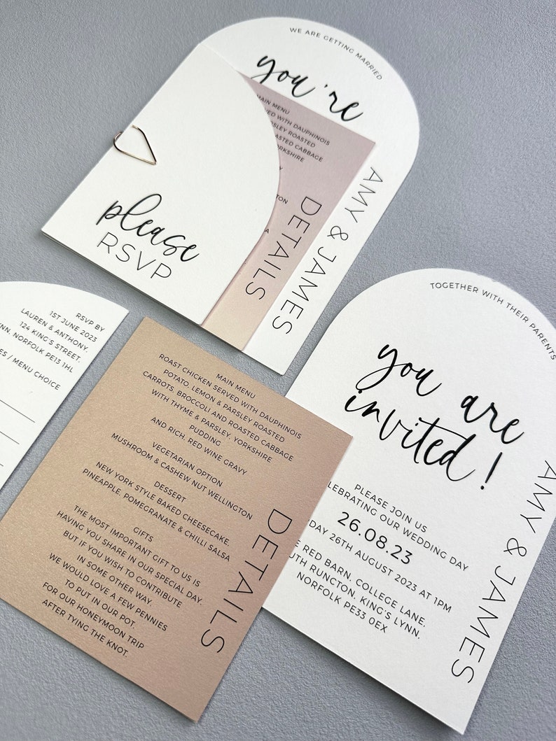 Classic Wedding Invitation, Arch Wedding Invitations Elegant ...