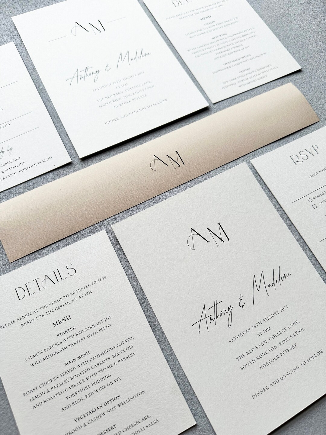 Classic Initals Wedding Invitation, Handwritten Font, Elegant ...