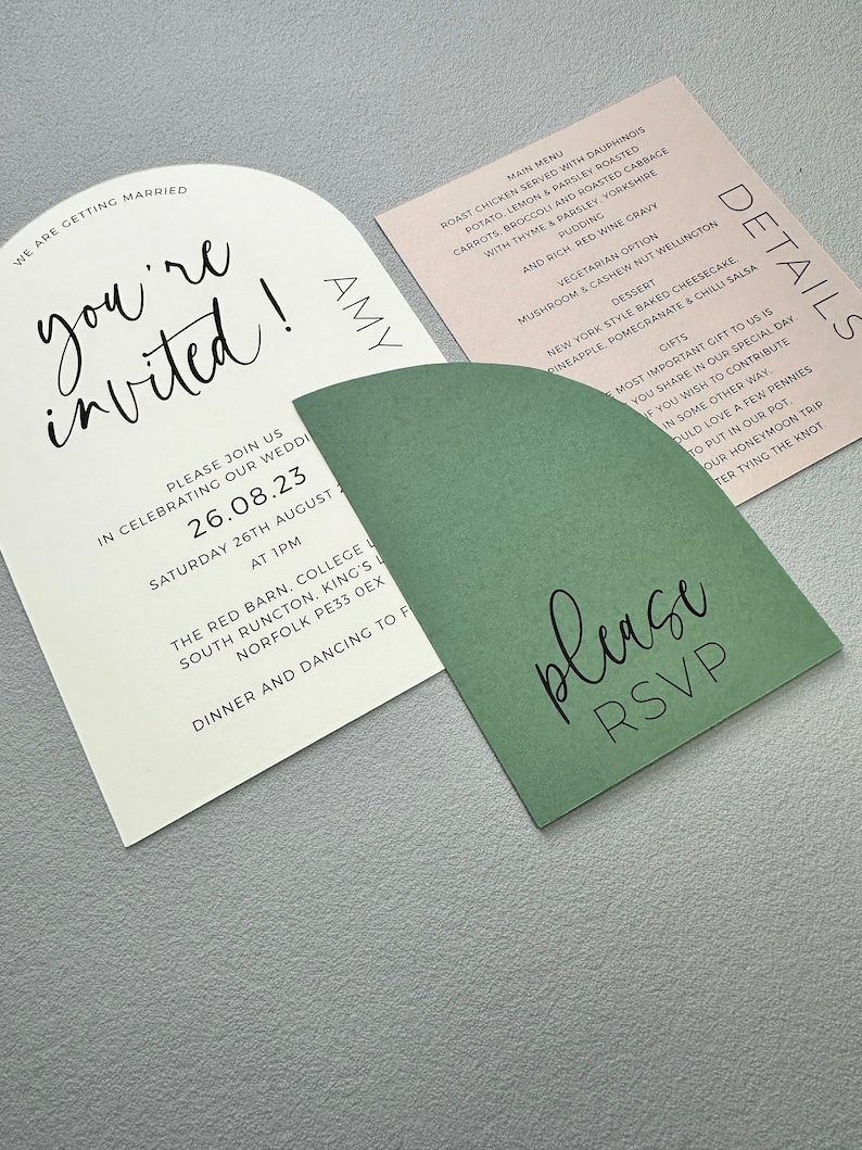 Classic Wedding Invitation, Arch Wedding Invitations Elegant ...