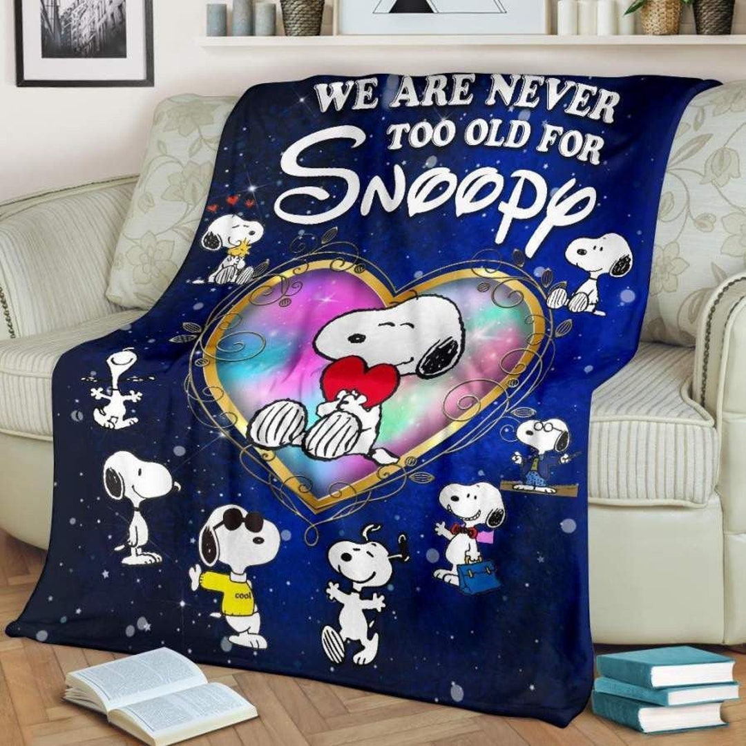 Snoopy We Are Never Too Old for Snoopy Fleece Fan Gift - Etsy
