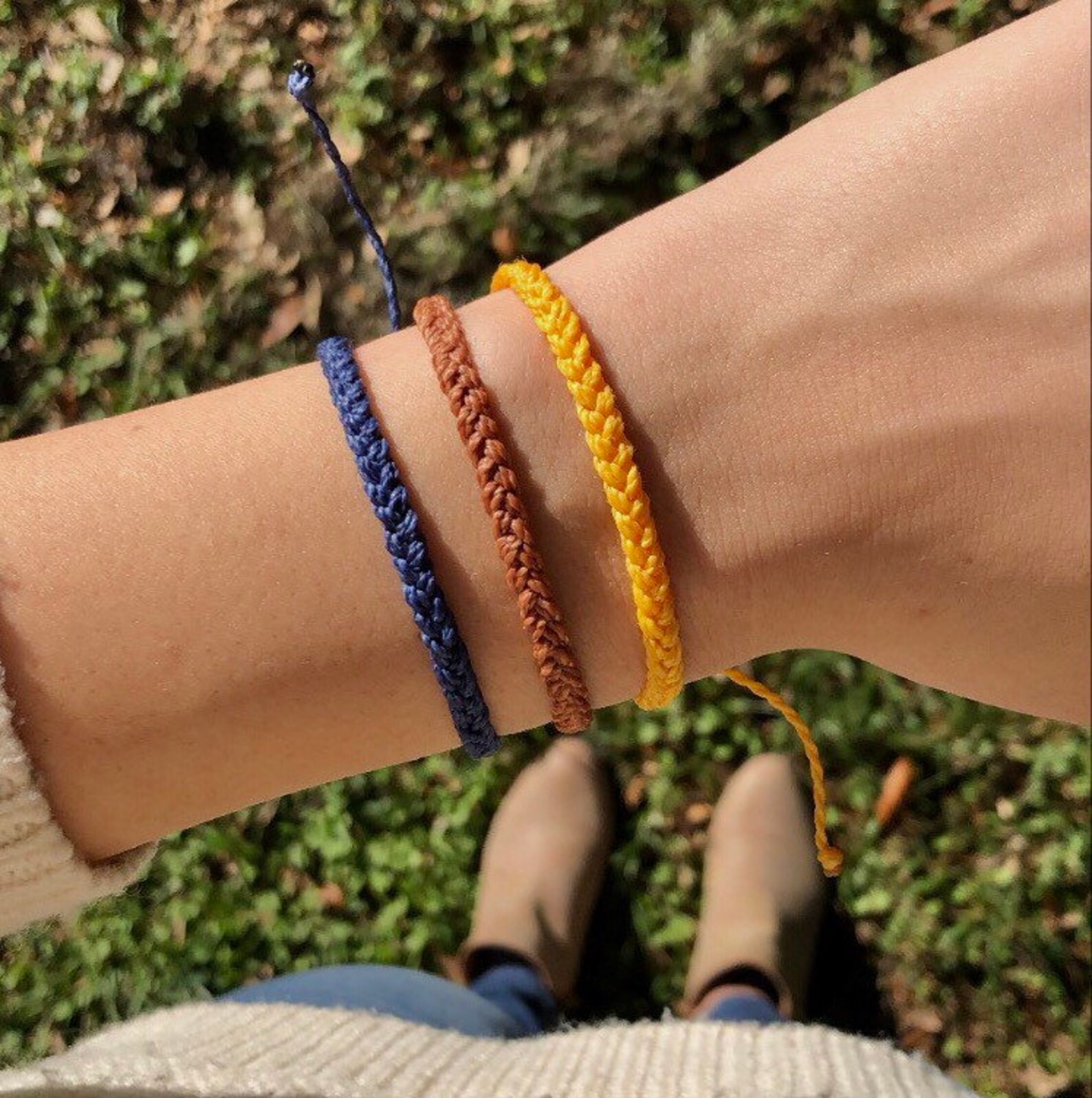 Friendship Pack 9 Solid Mini Braided Bracelets or Anklets // | Etsy