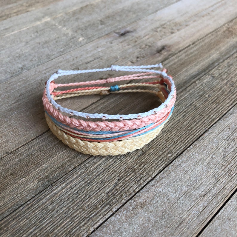 BEACHY Bracelet or Anklet Stack Set of 4 // Waterproof - Etsy