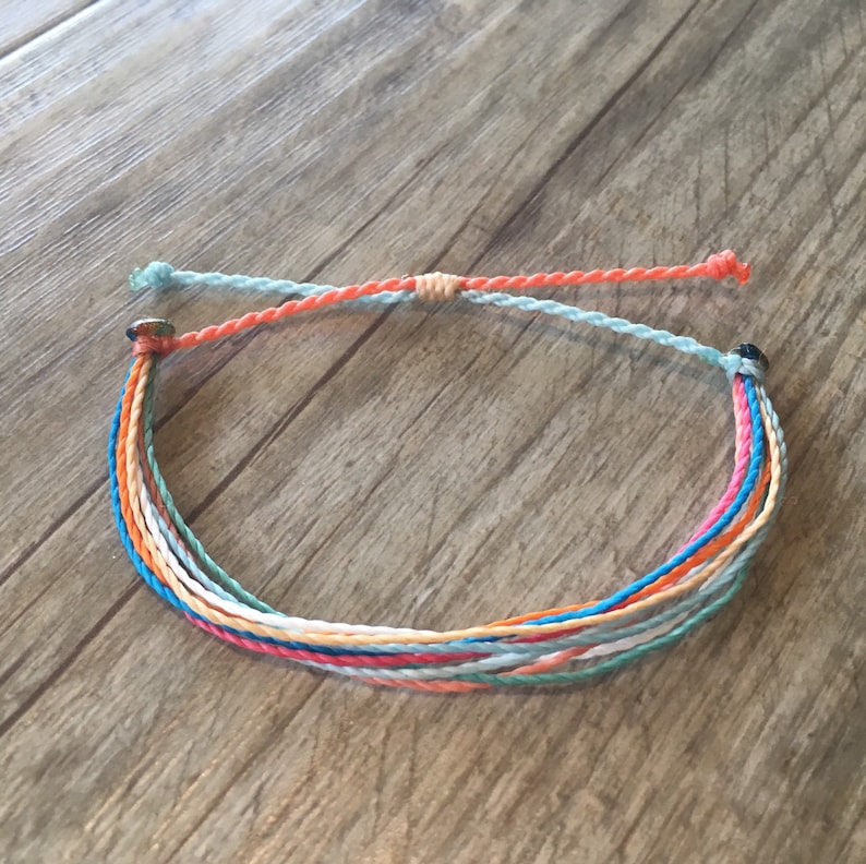 COASTAL Multi-strand Bracelet or Anklet // Waterproof Adjustable Beach ...