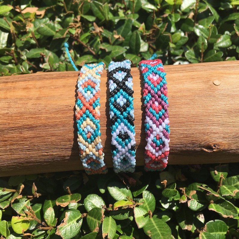 Flat Braid Woven Tribal Macrame Bracelet or Anklet // Waterproof ...