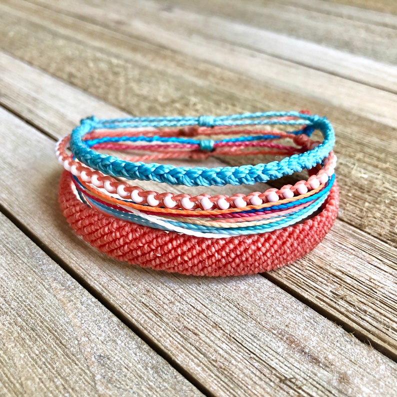 COASTAL Bracelet or Anklet Stack, Set of 4 // Waterproof Bracelets ...