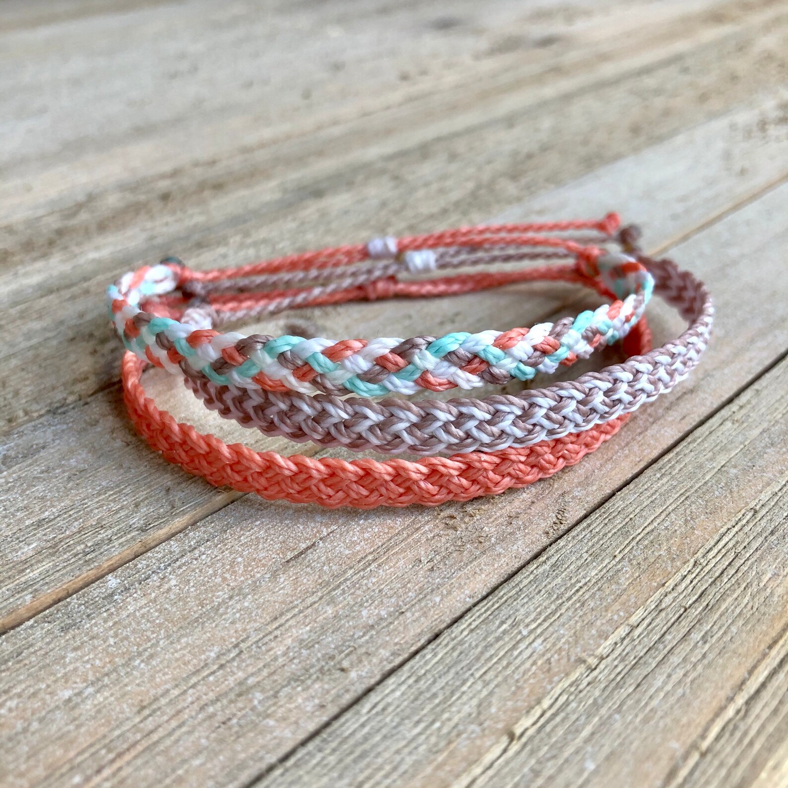 Flat Braid Anklet // Waterproof Anklet Surfer Anklet Beach | Etsy