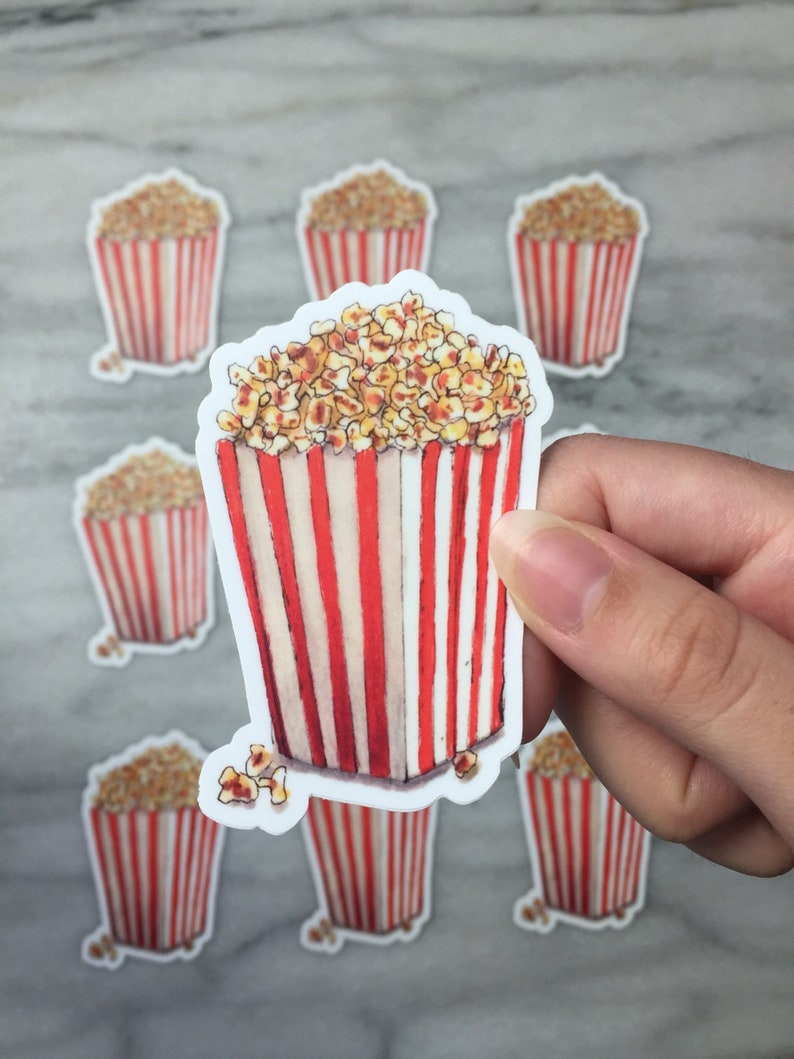 Popcorn sticker movie lover sticker cinema lover sticker | Etsy