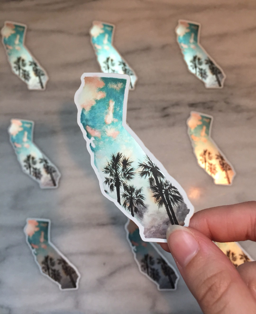 SALE Shiny California Sunset Sticker WATERPROOF - Etsy